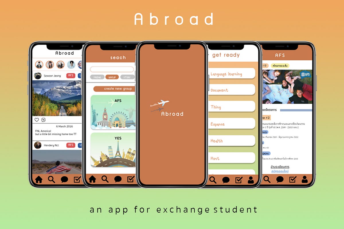 Abroad — an app for exchange student / UX case study | by White noise ...
