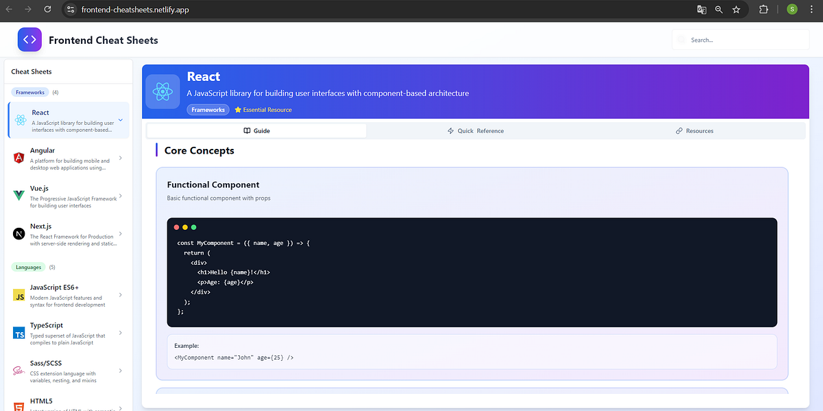 Frontend Cheat Sheets: Your Ultimate Developer Reference Hub | by Asrihsoufiane | Jul, 2025 | Medium