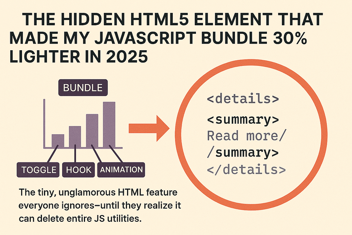 The Hidden HTML5 Element That Made My JavaScript Bundle 30% Lighter in ...