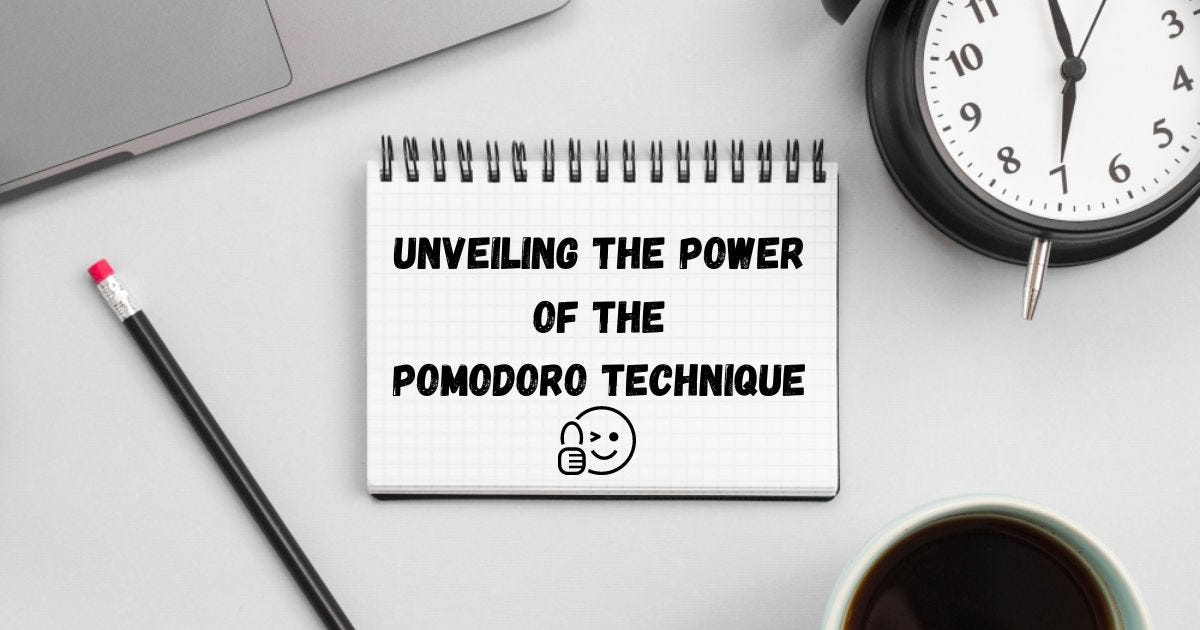 Mastering Productivity: Unveiling the Power of the Pomodoro Technique | by Dulcetvittles | Medium