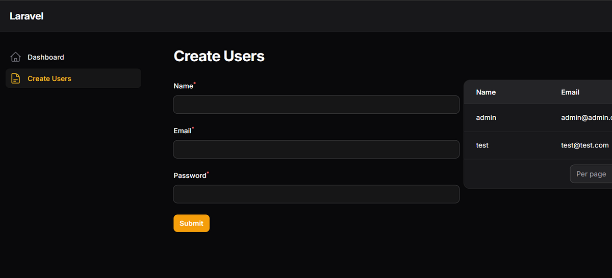 filament — how to add form and table in the same page | by Ghadeer ...
