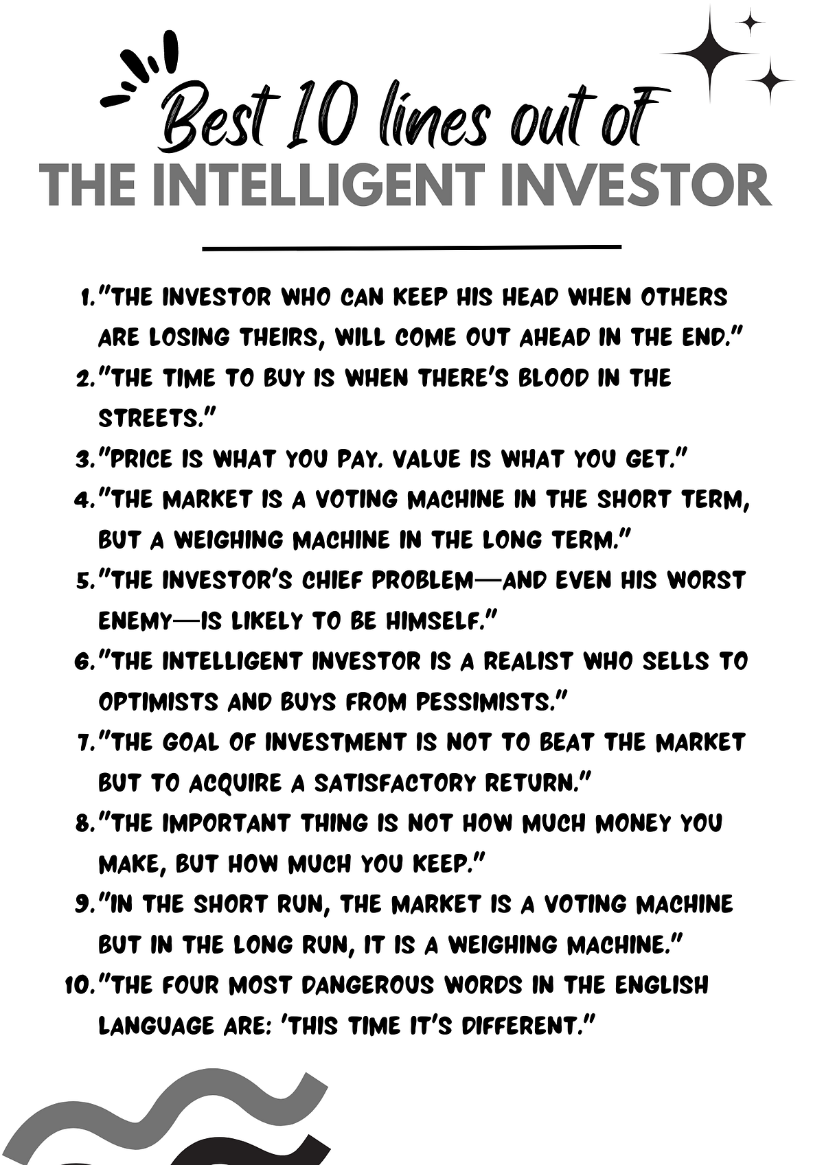 Here are 10 lines from The Intelligent Investor: | by Ajay Kumar | Medium