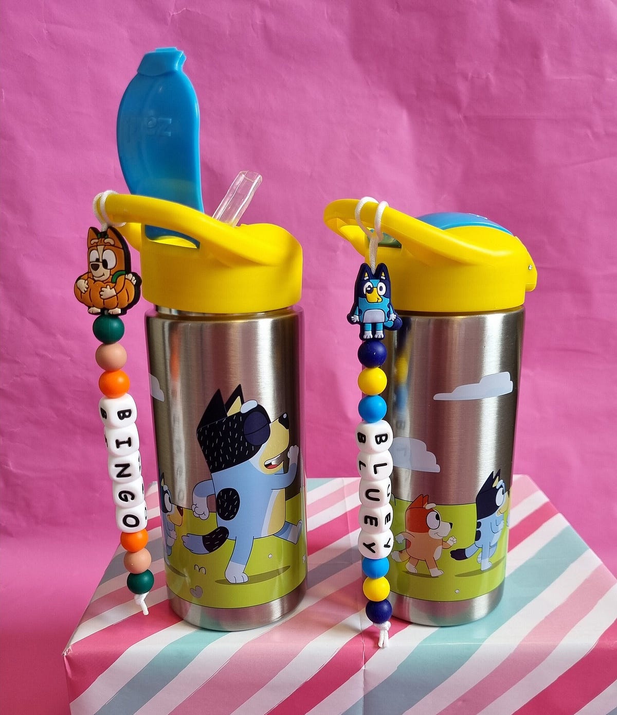 Bluey straw drink bottle with custom name | Bingo drink bottle | Bluey ...