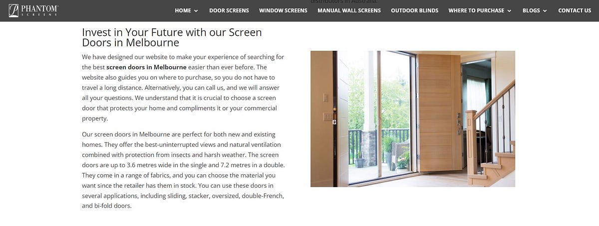 Screen doors melbourne - Phantom Screens - Medium