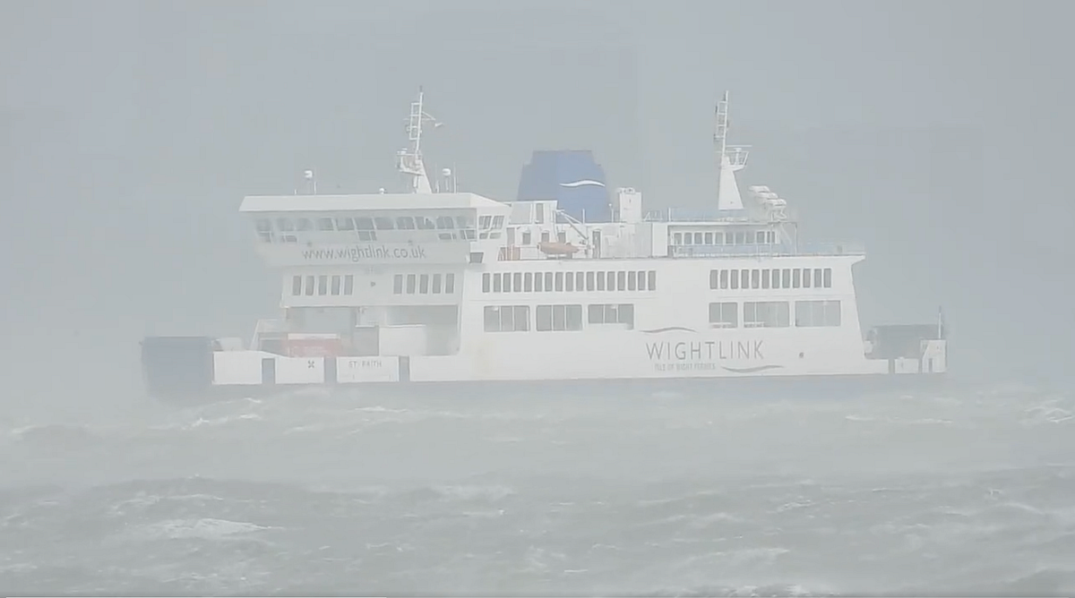 Wightlink ferry stuck at sea after Storm Eunice causes disruption | by ...