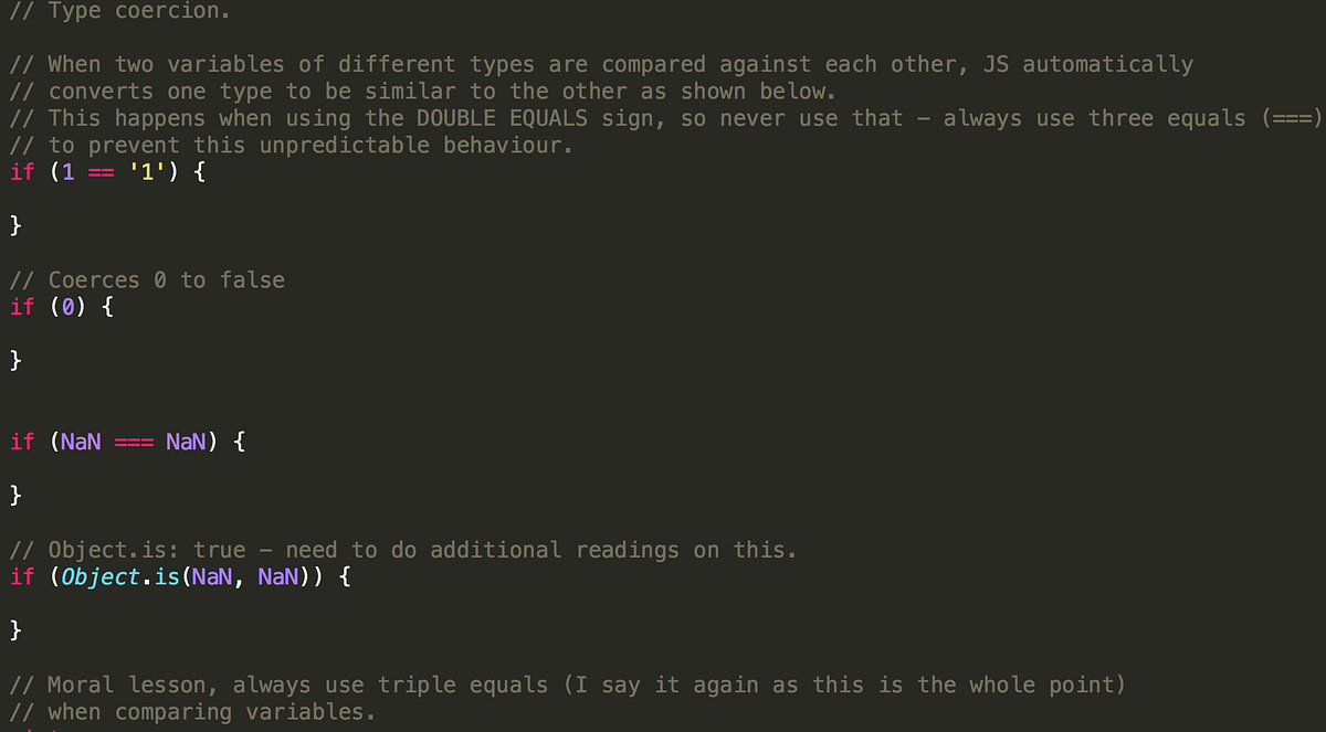 [Javascript] Type Coercion. A snippet below to give you a general… | by ...