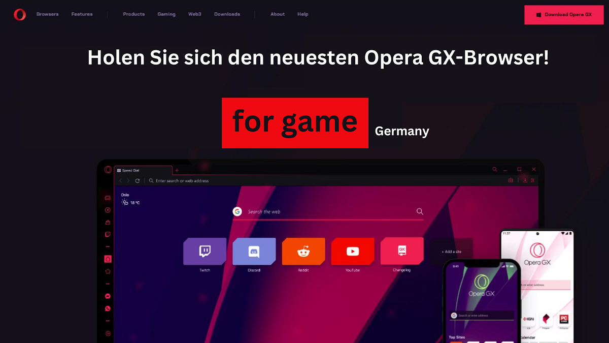 Holen Sie sich den neuesten Opera GX-Browser! Laden Sie es jetzt ...