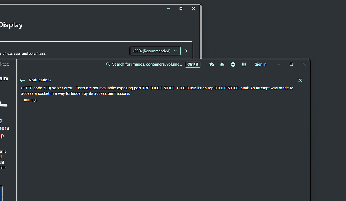 Docker Windows “bind: An attempt was made to access a socket in a way forbidden by its access ...
