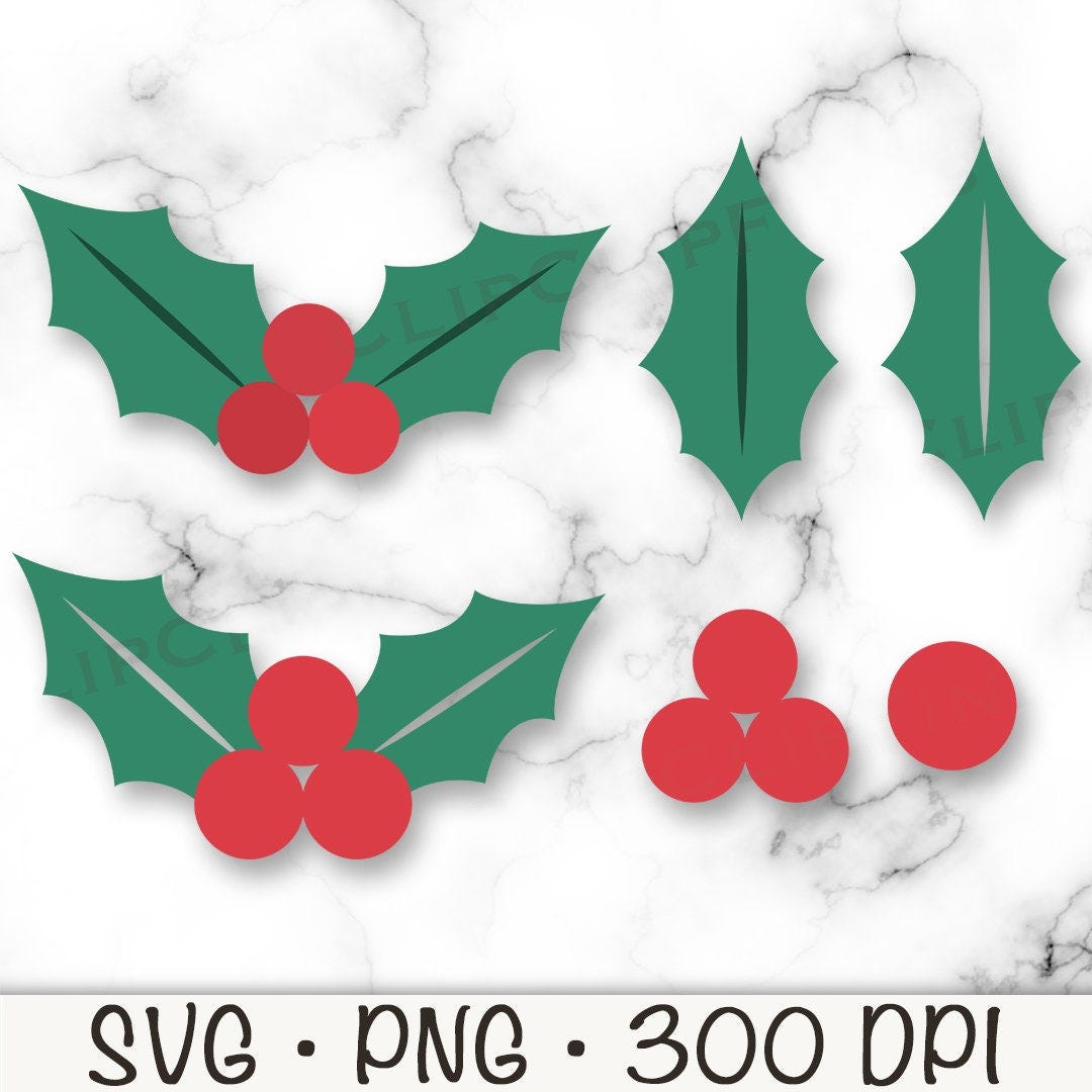 Christmas Holly SVG, Holly Berry Leaf, Christmas Greenery Foliage ...