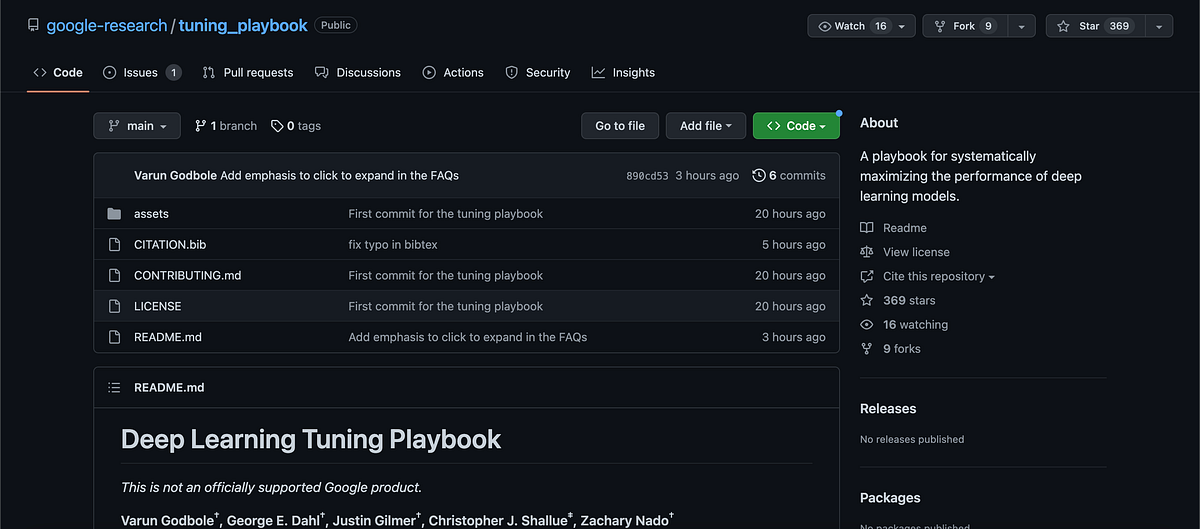 Deep Learning Tuning Playbook by Google Brain Engineers | by Minhaaj Rehman | Medium