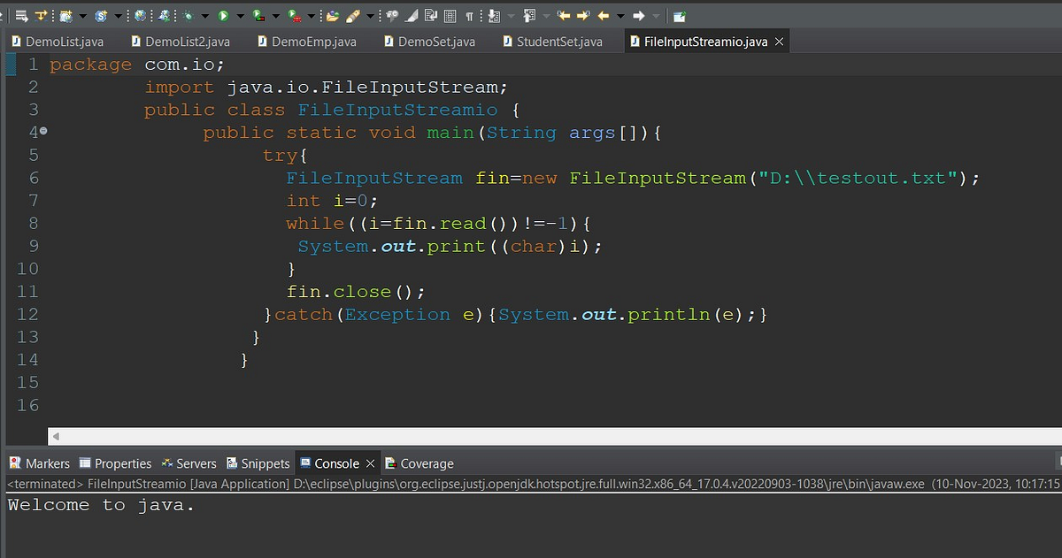 Java FileInputStream Class. Java FileInputStream class obtains… | by ...