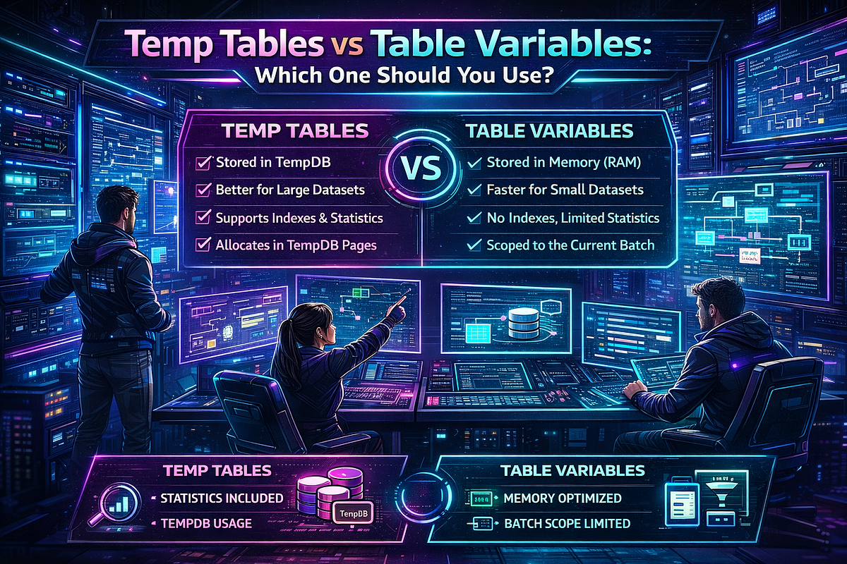 Temp Tables vs Table Variables: Which One Should You Use? | by Yomi F ...