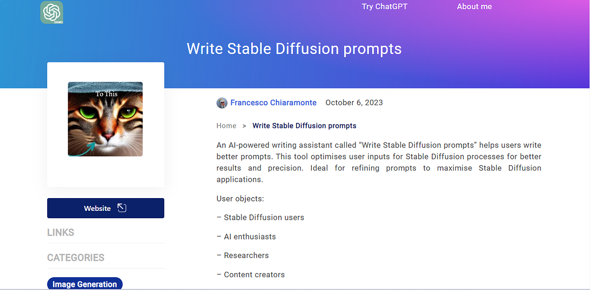 Write Stable Diffusion Prompts — Your Gateway to AI-Powered Visual Alchemy | by Chatgptdemo Ai ...