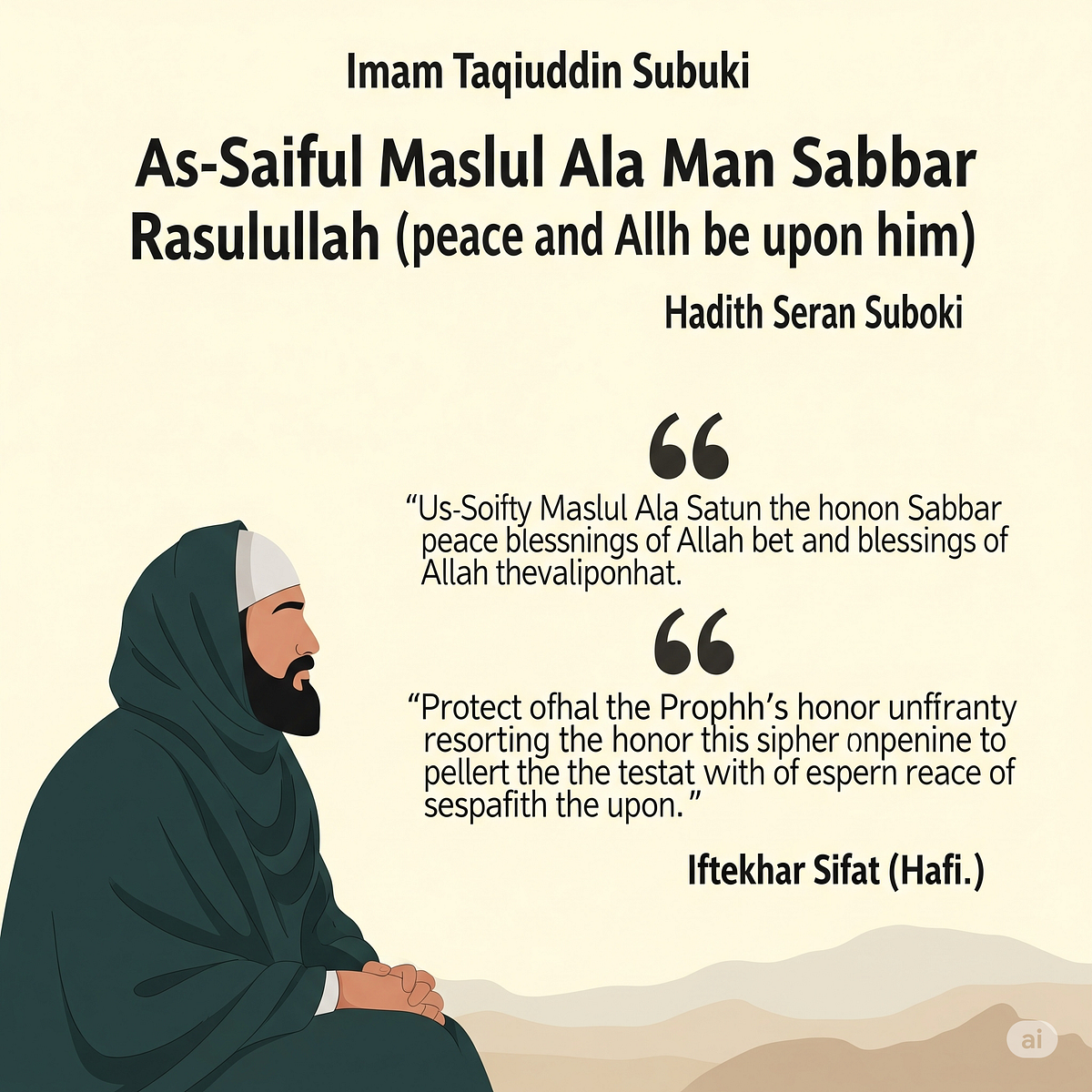 Imam Taqiuddin Subuki (683-756 AH) wrote a book about those who ...