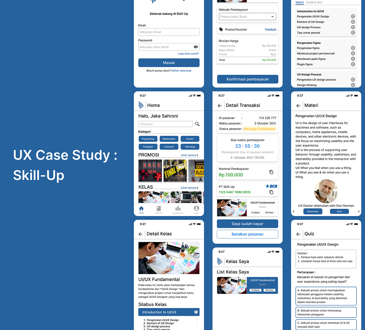 Perancangan UI/UX Aplikasi Edukasi Online dengan Metode Design Thinking — Skill-Up | by Jaka ...