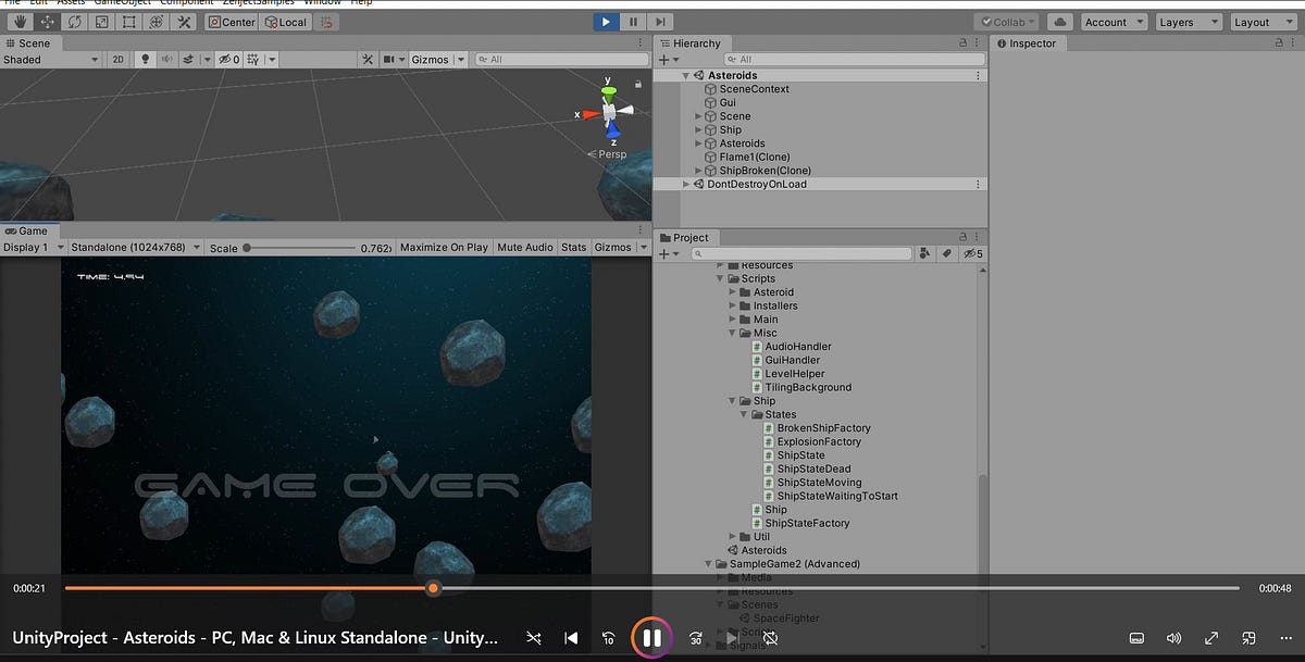 Implementing Zenject in a 2D space shooter game in Unity | by Jaiswalkishan | Medium