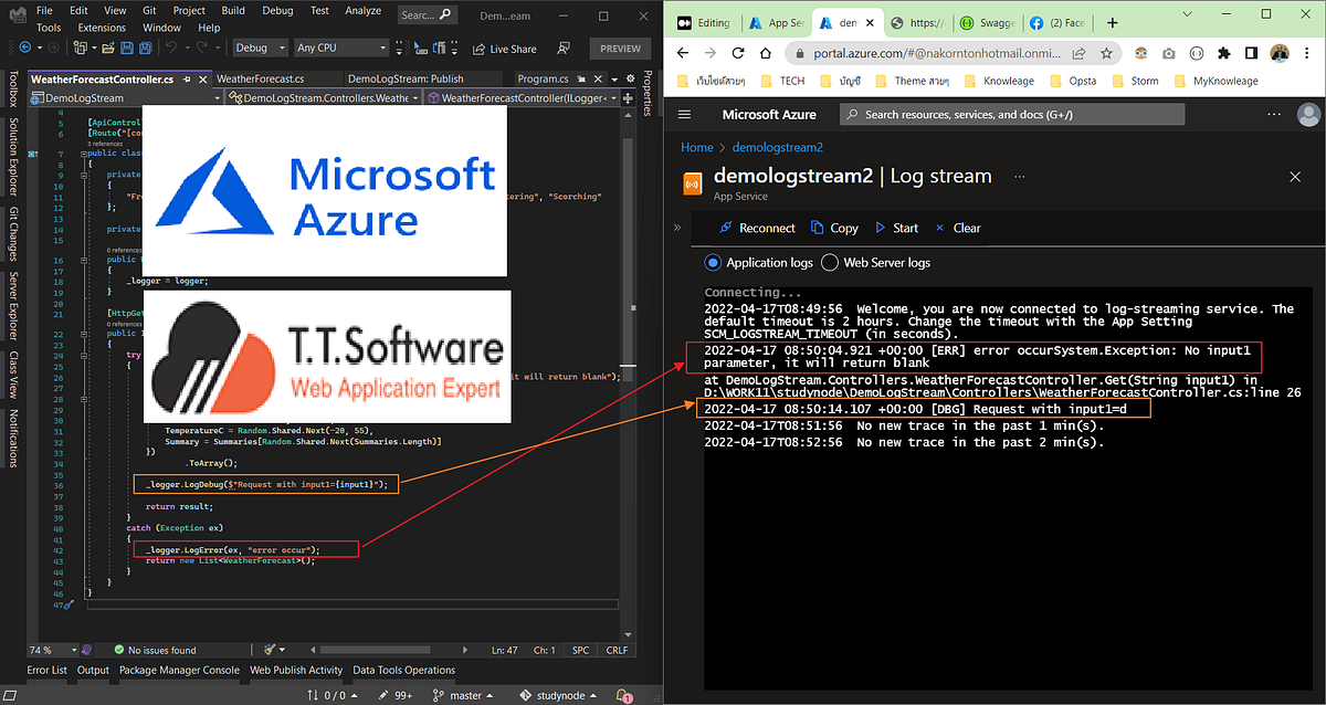 การดู Application Log ง่ายๆเร็วๆ บน Azure App Service ด้วย Log Stream | by Nakorn ...
