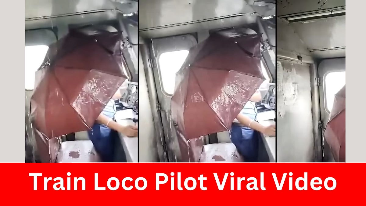 Train Loco Pilot Viral Video: Loco Pilot Struggles with Umbrella in ...