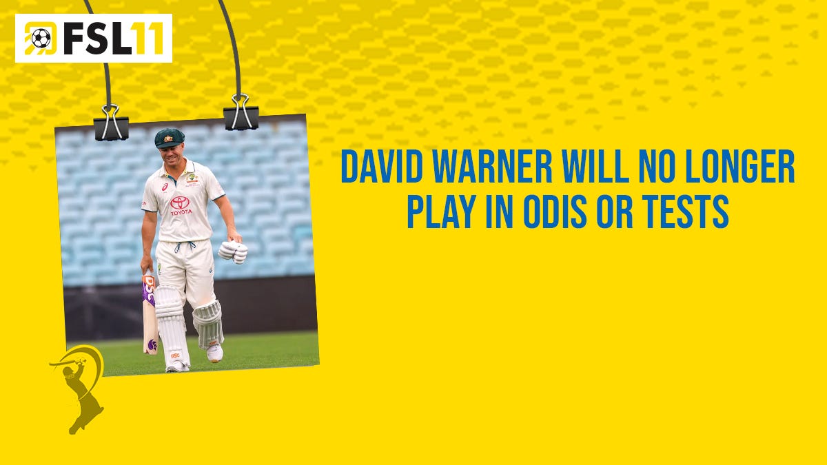David Warner will no longer play in ODIs or Tests | by Kalpesh Parikh ...