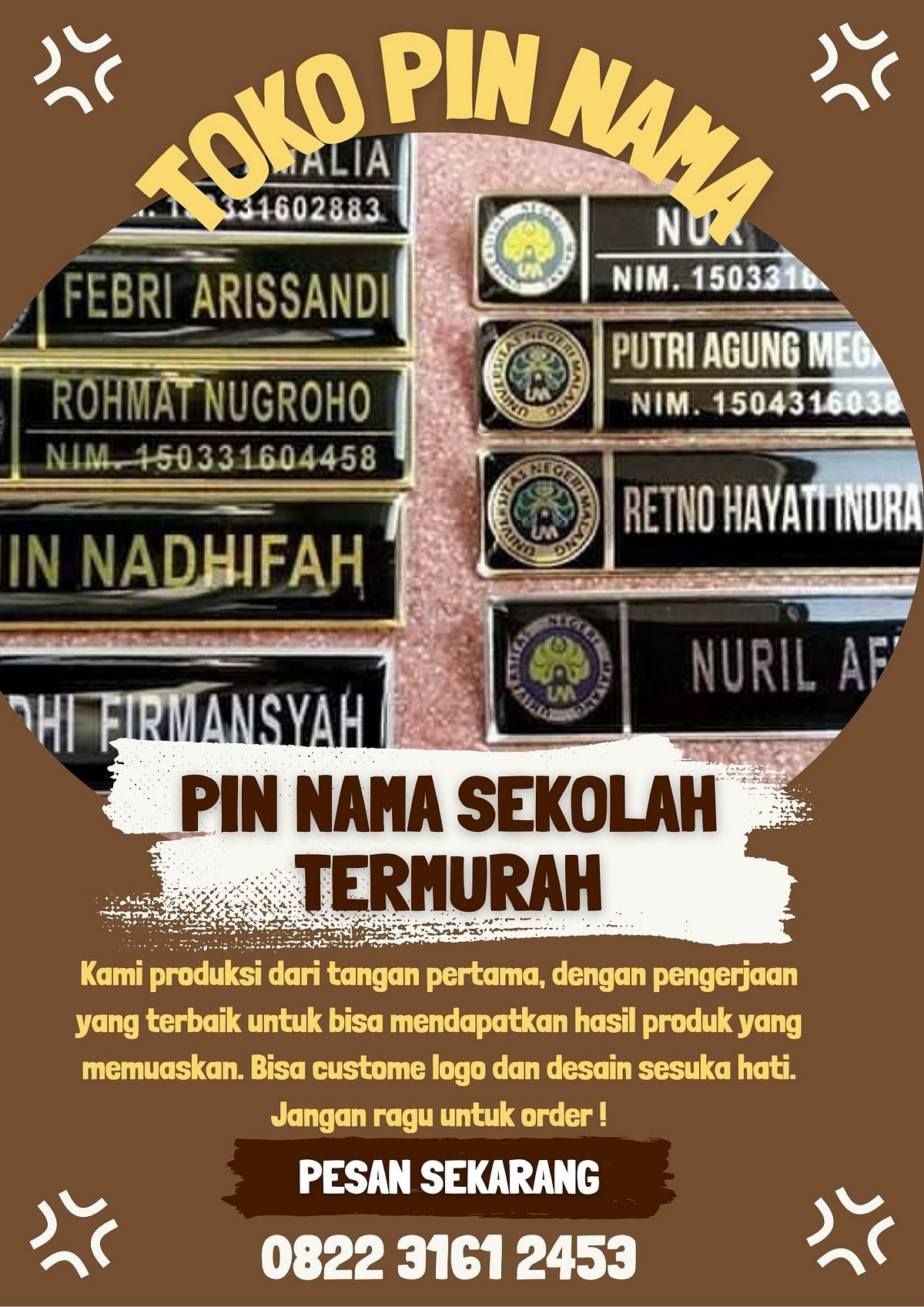 HARI INI-WA O822–3161–2453 papan nama bengkel Serdang BEDAGAI, Toko Pin ...