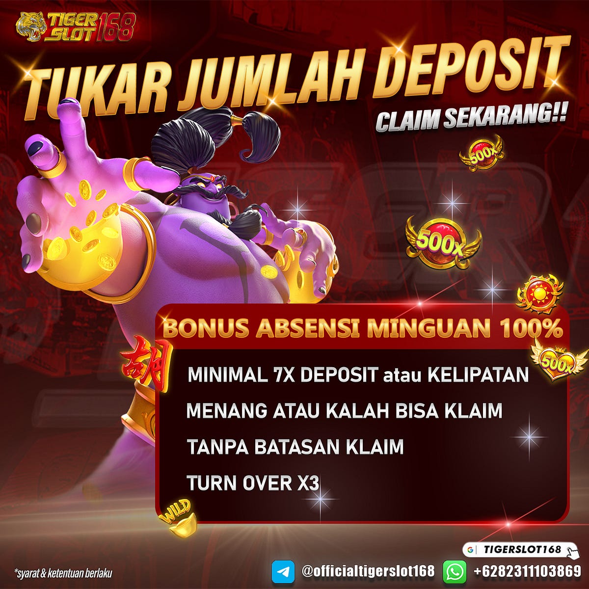 TIGERSLOT168 : Bonus Absen Tanpa Batas Setiap Minggunya | by OFFICIAL TIGERSLOT168 | Nov, 2023 ...