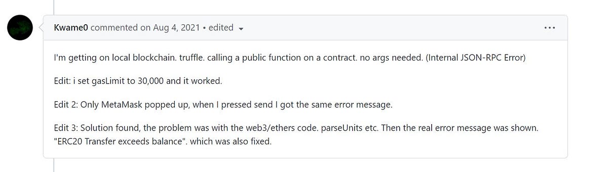 Tips to handle Internal JSON RPC error on MetaMask - | by Mayur Nathani | Dev Genius