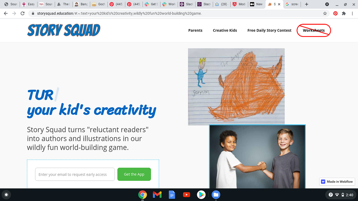 Taking our feature and winning!. The start-up Story Squad uses the ...