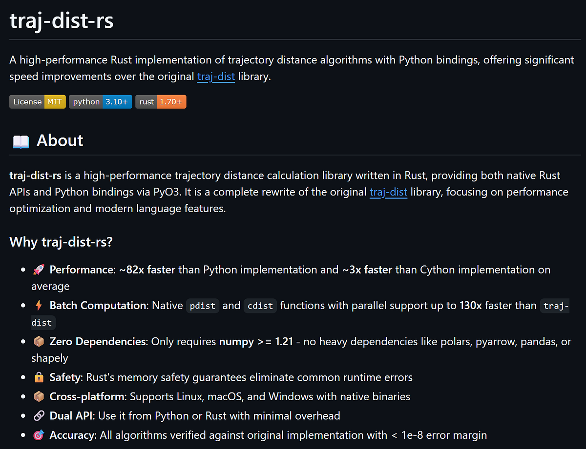 10x Performance Boost: Rewriting a Python Trajectory Distance Library ...