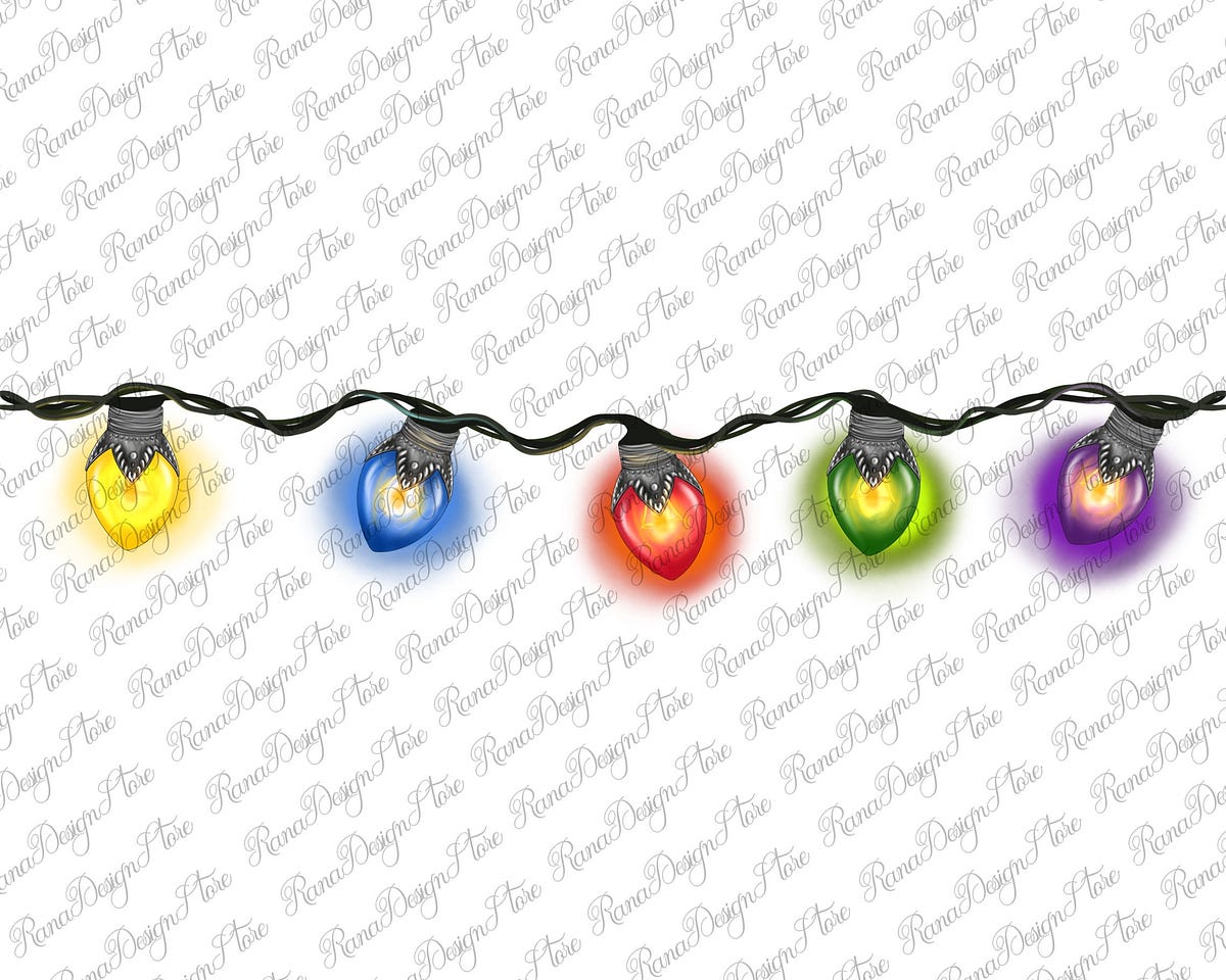 Seamless Christmas Lights Png Sublimation Design, Christmas Lights ...