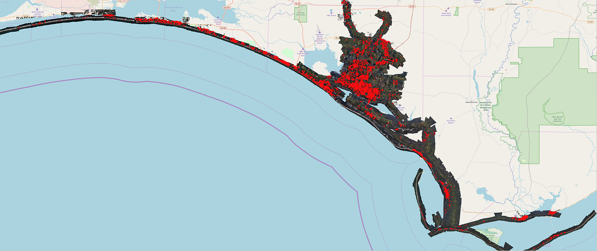 Buildings damaged in Florida. Application of machine learning to… | by ...