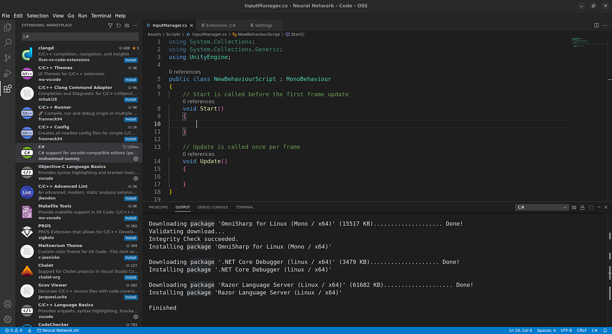 Finally! How to make VSCode work with Unity3D on Linux. | by Kristofferkolderup | Medium