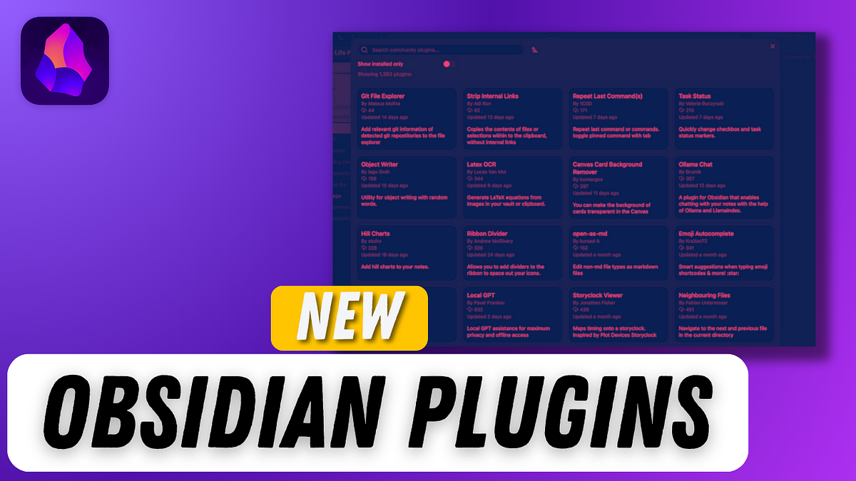New Obsidian Plugins: Image Helper, Emojis, Hill Chart, AI Chat, & More | by Prakash Joshi Pax ...