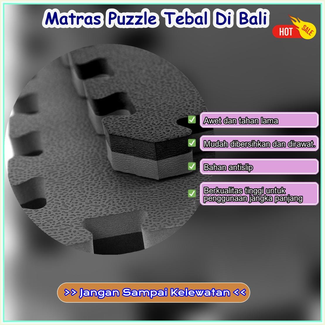 Matras Puzzle Tebal Di Bali - Matras Pabrik - Medium