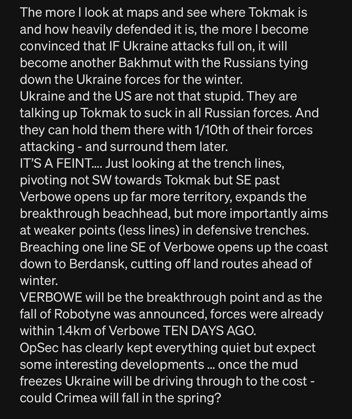 UKRAINE MAP-READING: Could Tokmak be a feint to suck in defenders ...