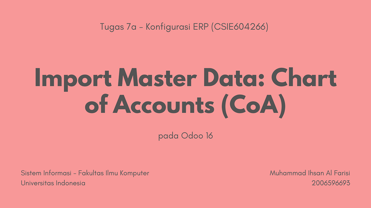 [Odoo 16] Import Master Data: Chart of Account (COA) | by Muhammad Ihsan Al Farisi | Medium