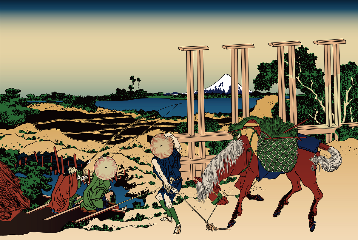 Reconstructing Bushu Senju from. Hokusai’s Thirty-Six Views of Mount ...