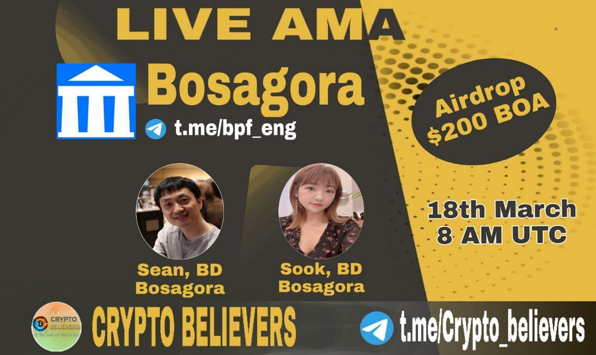 Crypto Believers AMA: BOSAGORA Recap. | by BOSagora | BOSagora | Medium