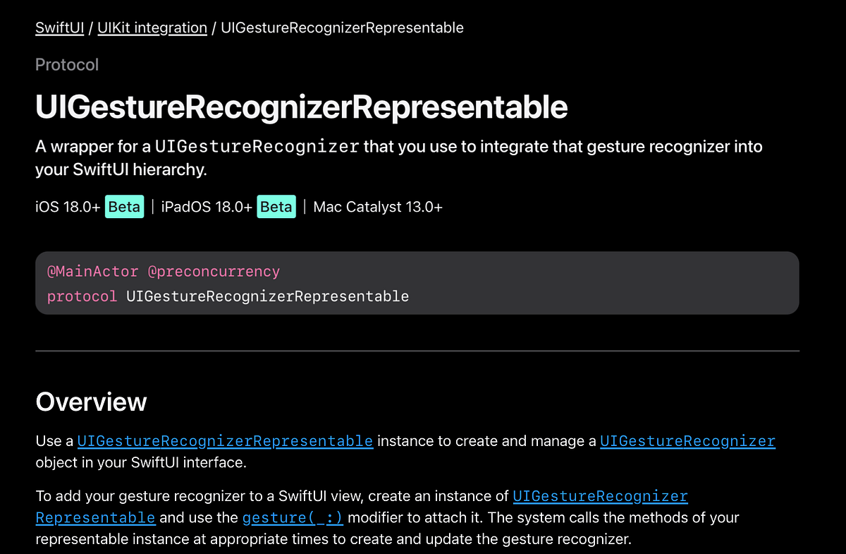 使用 UIGestureRecognizerRepresentable 實現 SwiftUI 的 swipe 手勢 — iOS 18 新功能 | by 彼得潘的 iOS App ...