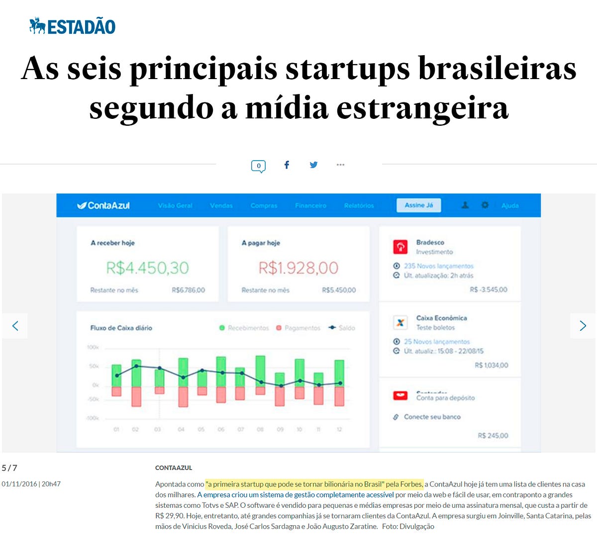 “As seis principais startups brasileiras segundo a mídia estrangeira”, pelo Estadão | by ...