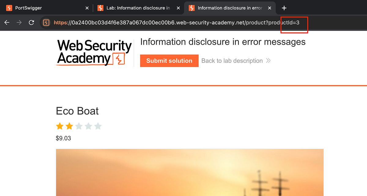 Information Disclosure in Error Messages | Port Swigger Academy | by ...