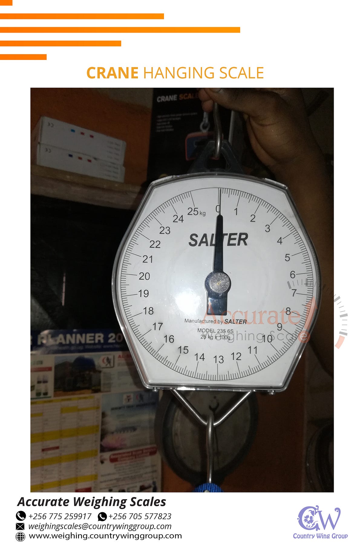 mechanical crane weighing scale served with top and bottom hooks ...