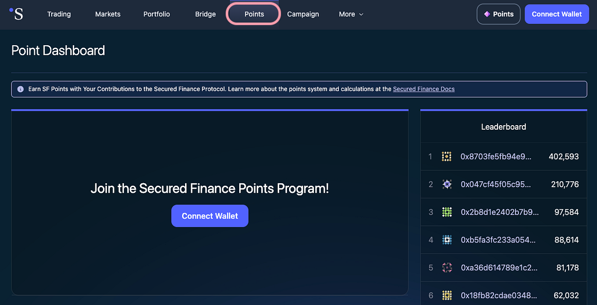 How to Use the Secured Finance Point Dashboard and Earn Points | by ...