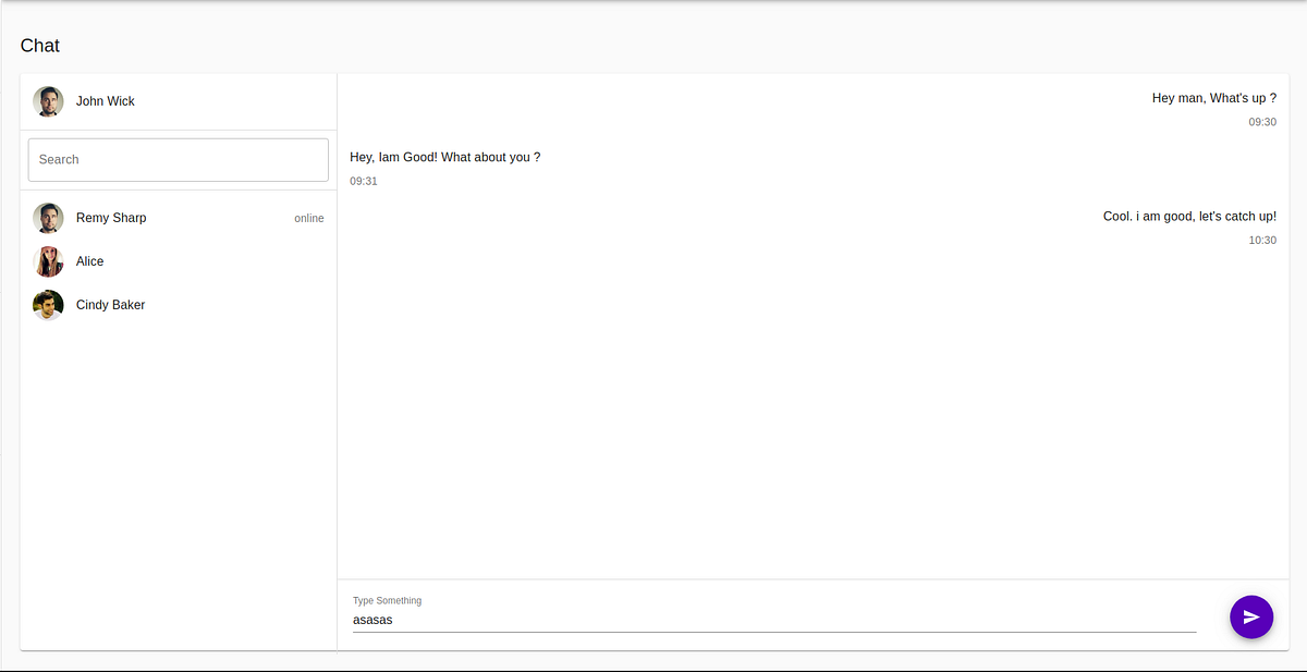 Chat Component built with React and Material-UI | by Muhammad Awais ...