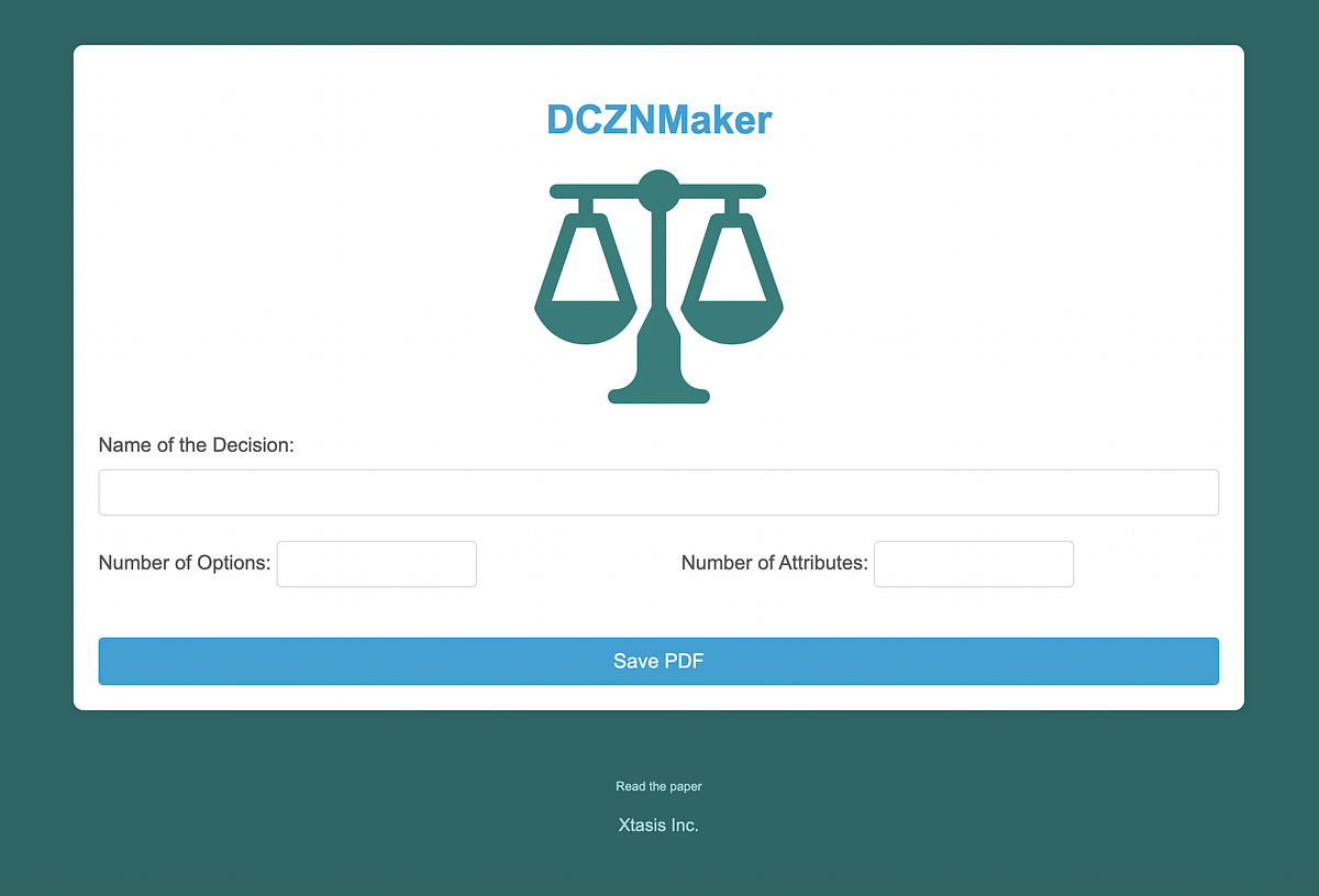 Introducing DCZNMaker: Revolutionizing Decision-Making with Multi-Attribute Utilities Analysis ...