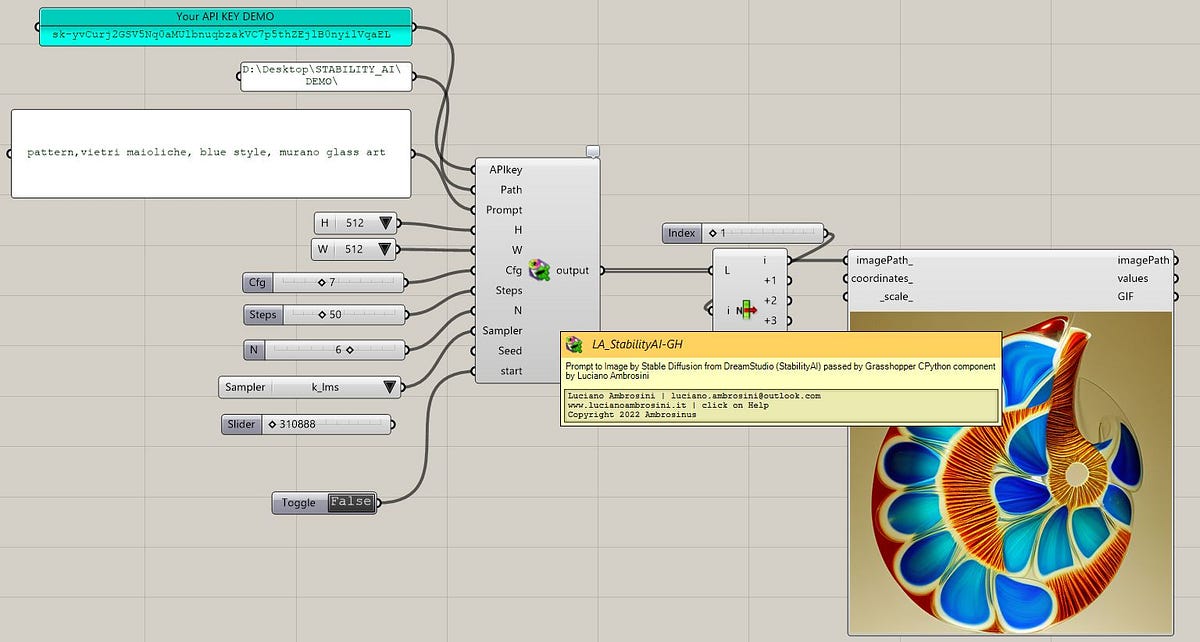 StabilityAI (Stable Diffusion) inside Grasshopper with Python | by Luciano Ambrosini | Medium