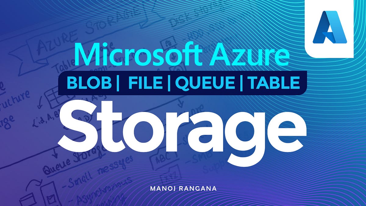 Azure Blob, Files, Table & Queue Storage | by Manoj Rangana | Medium