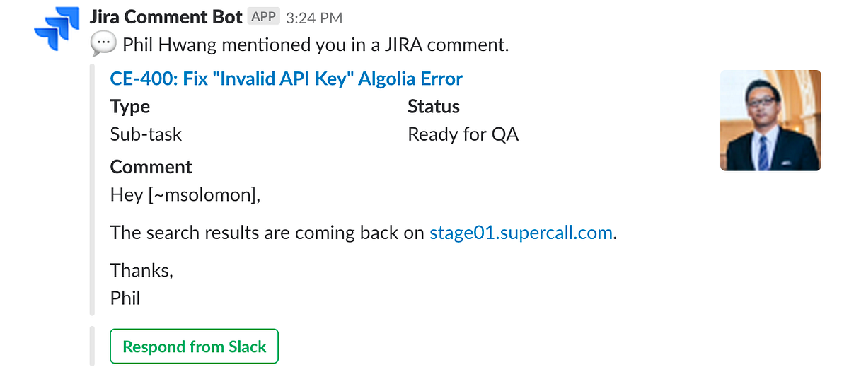 Slack Notifications for Jira Comments | by Mike Solomon | Group Nine ...