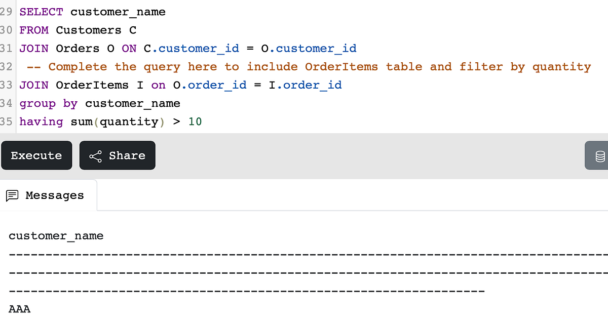 4 Incomplete SQL statement Challenge — Solution | by Jagadesh Jamjala | Jun, 2024 | Medium