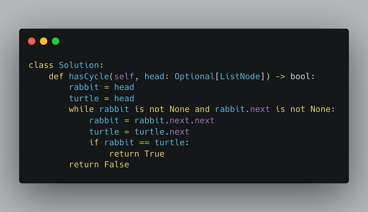 LeetCode Patterns Adventure 10— Linked List Cycle | by Evan Hong | Medium LeetCode Patterns Adventure 10— Linked List Cycle | by Evan Hong | Medium