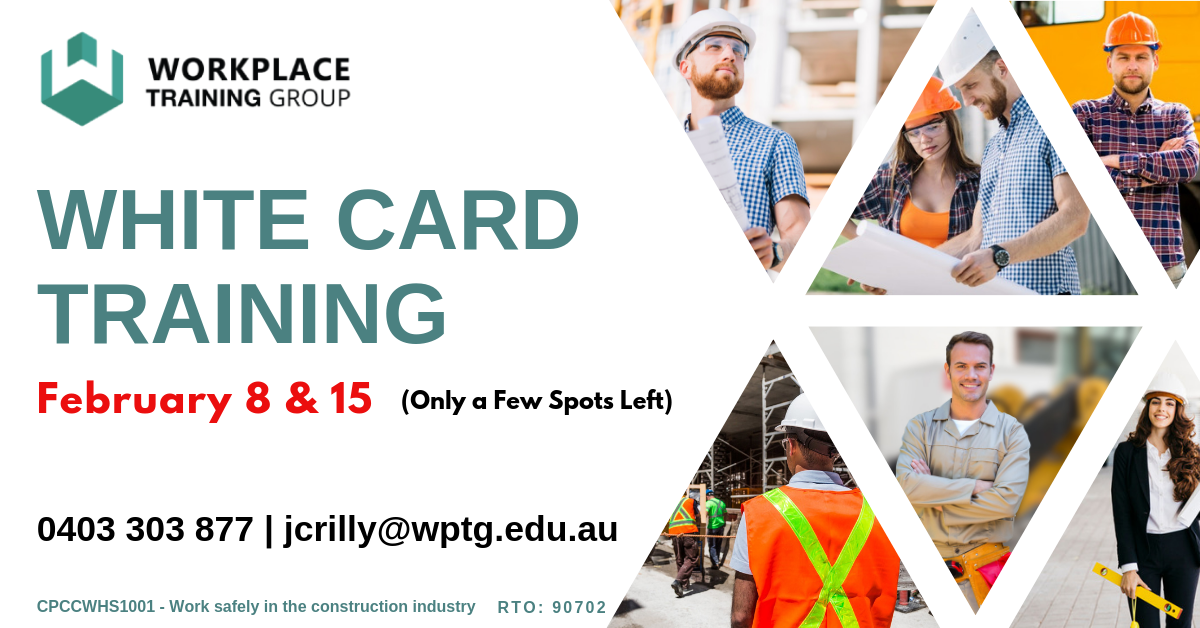White Card Training Courses. White Card Training Courses will take ...